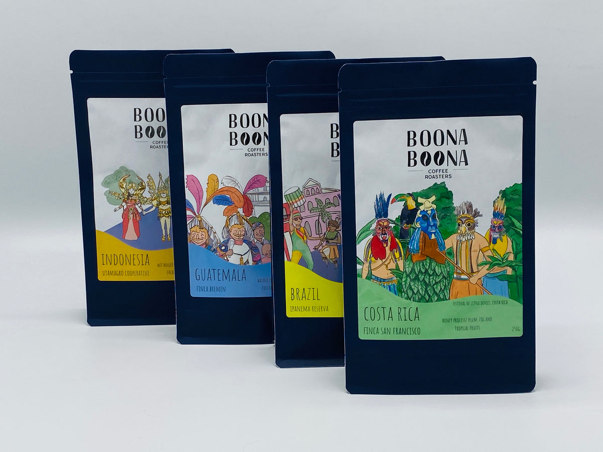 Selection box - 4 x 150 gram bags – Boona Boona Coffee Roasters